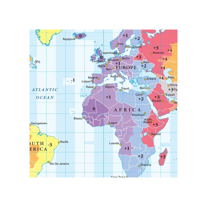 Africa Time Zones Map