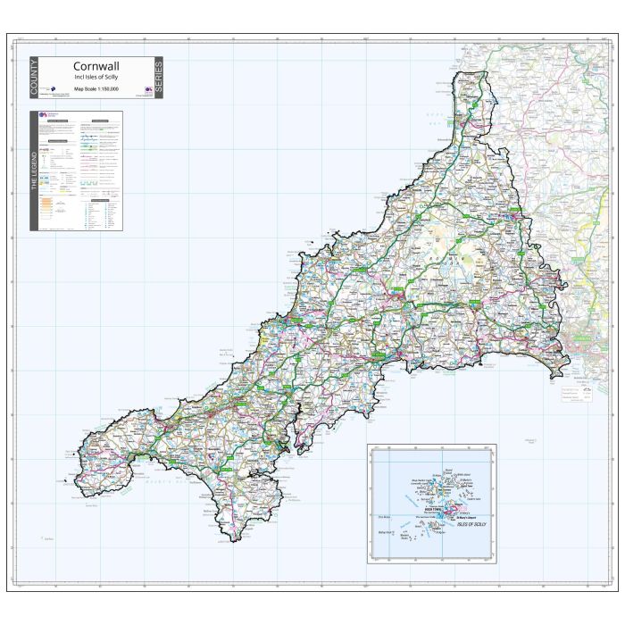 County Map of Cornwall | Stanfords