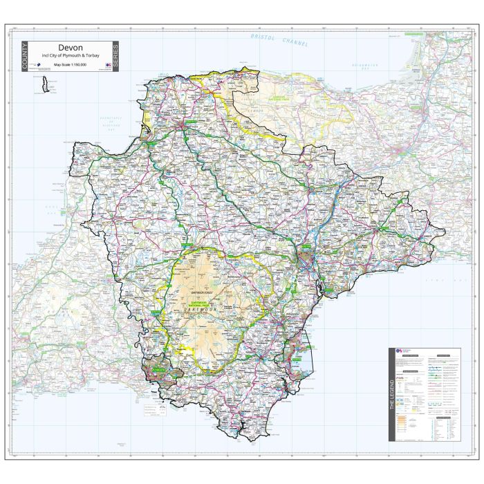 County Map of Devon | Stanfords