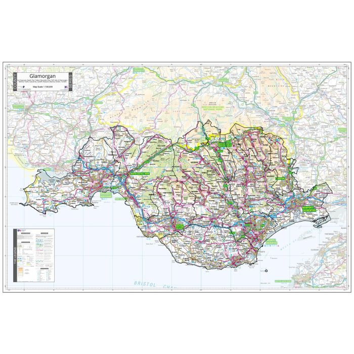 County Map of Glamorgan | Stanfords