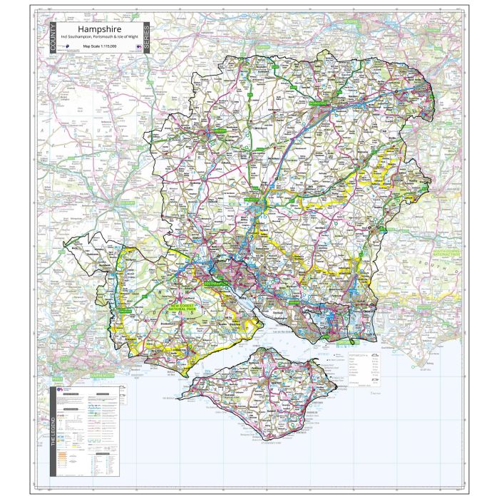 County Map of Hampshire | Stanfords