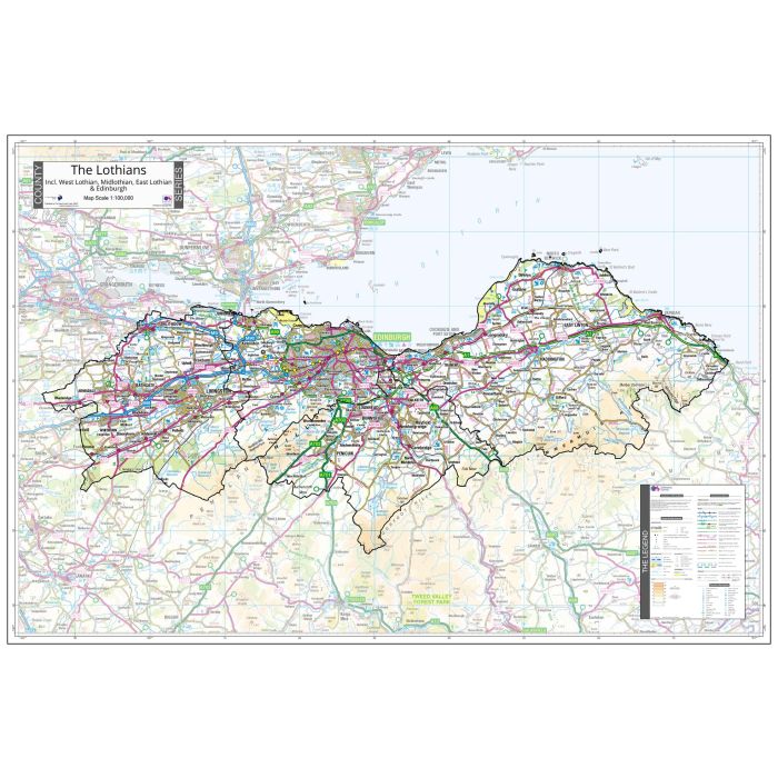 County Map of Lothians | Stanfords