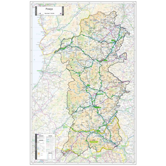 County Map of Powys | Stanfords