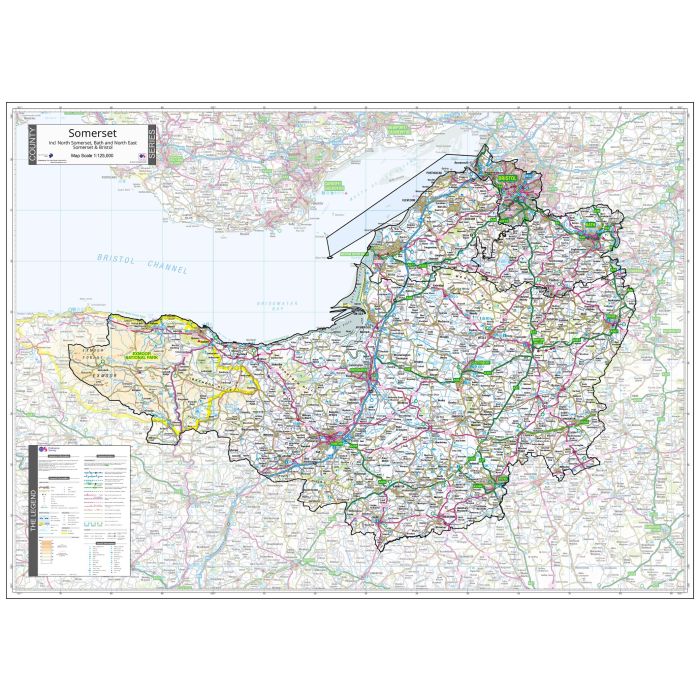 County Map of Somerset | Stanfords