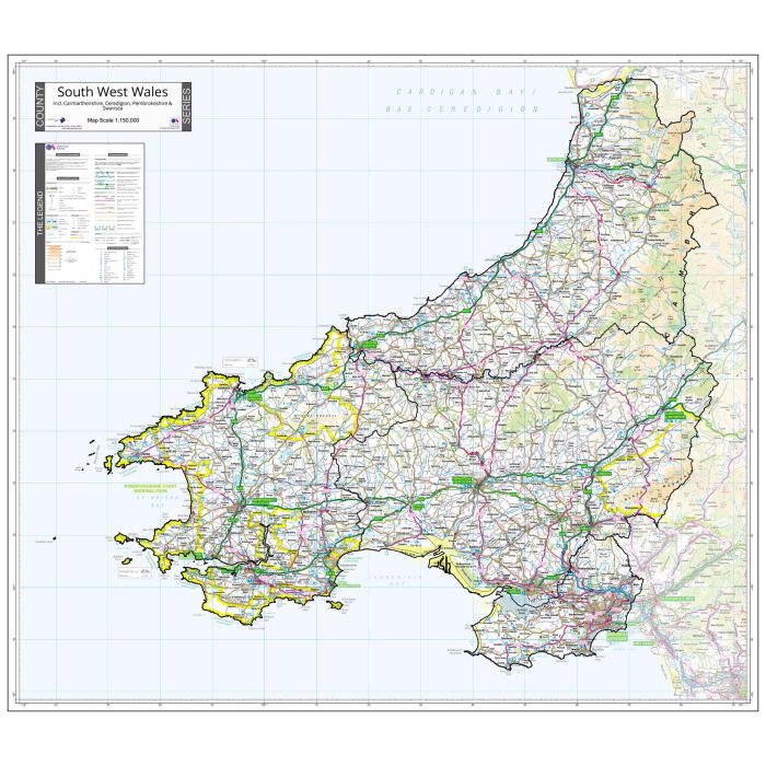 County Map of South West Wales | Stanfords
