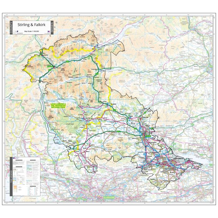County Map of Stirling & Falkirk | Stanfords