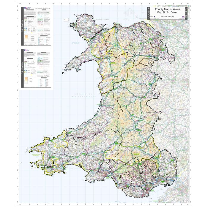 County Map of Wales | Stanfords