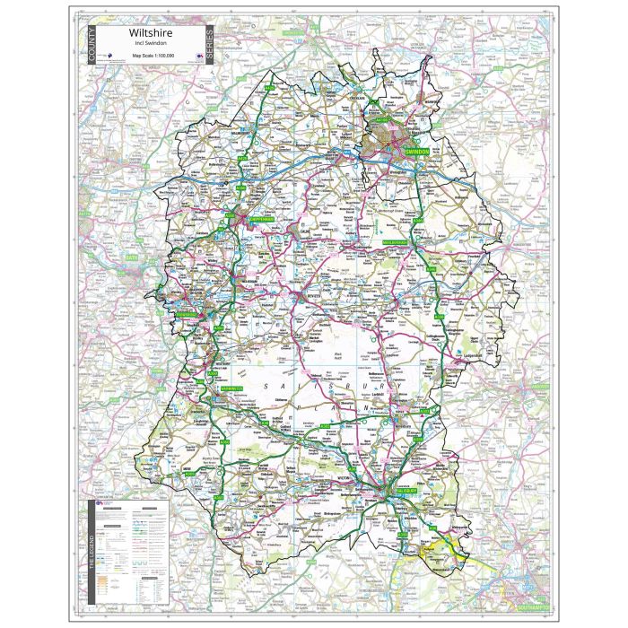 County Map of Wiltshire | Stanfords