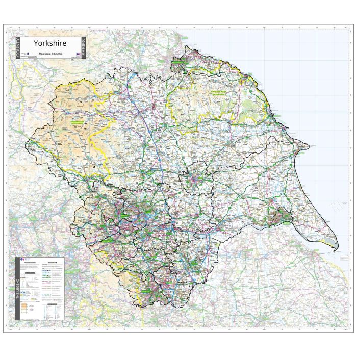County Map of Yorkshire | Stanfords