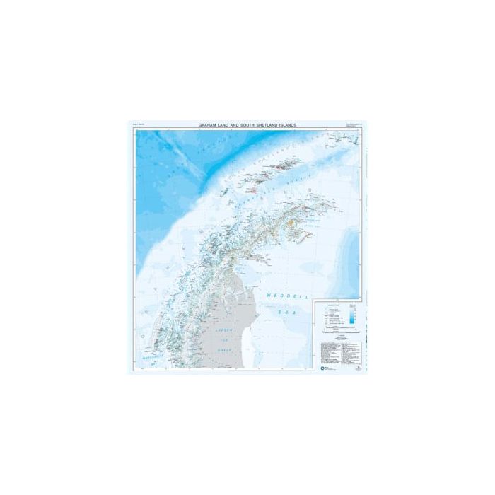 Graham Land and South Shetland Islands UKAHT Wall Map | Stanfords