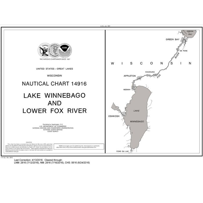 NOAA Chart 14916 - SMALL-CRAFT BOOK CHART - Lake Winnebago and Lower ...