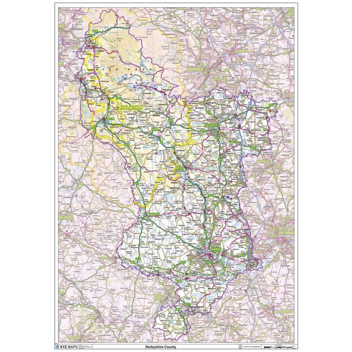 Derbyshire County Map | Stanfords