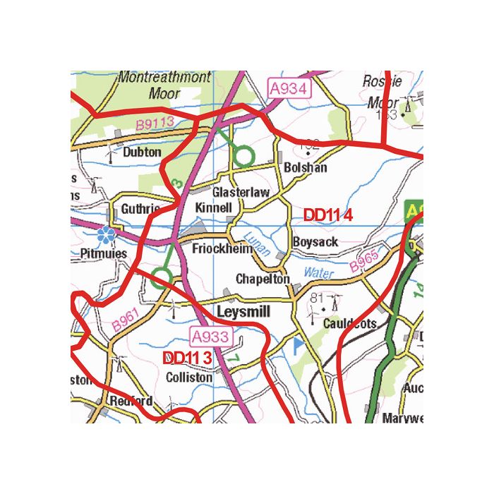 Printable Road Map Dundee Scotland Scotland Vector Road Map Stock