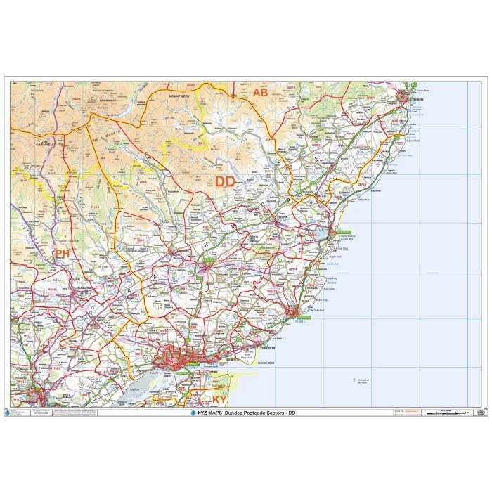 Dundee - DD - Postcode Wall Map | Stanfords