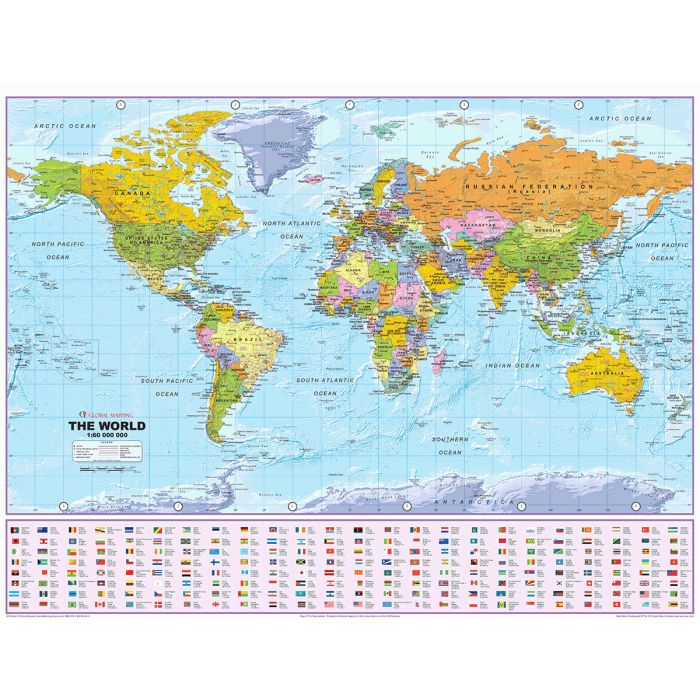 World Global Mapping Political Wall Map MEDIUM PAPER | Stanfords