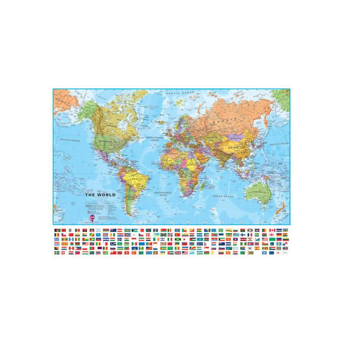 World Maps International Political Wall Map LARGE LAMINATED | Stanfords