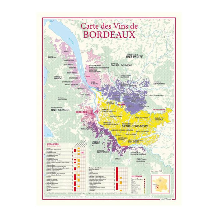 Bordeaux Editions Benoit France Wine Map | Stanfords