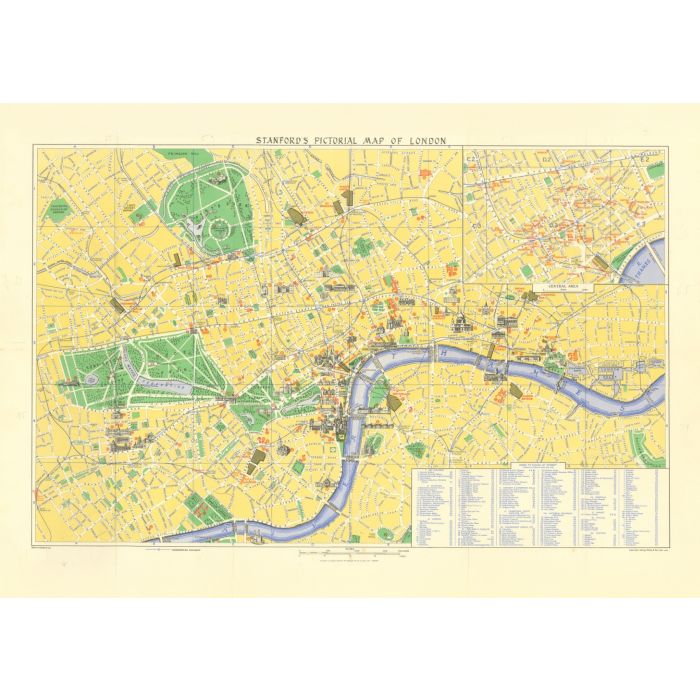 Stanford's Pictorial Map of London 1952 | Stanfords | Stanfords
