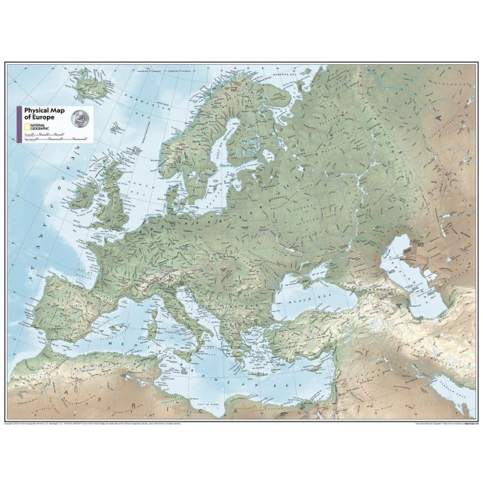 Europe Physical - Atlas of the World, 11th Edition - Compact | Stanfords
