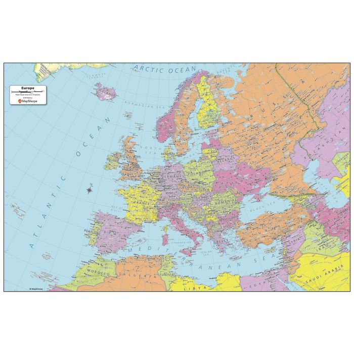 Europe Political Map - Compact | Stanfords