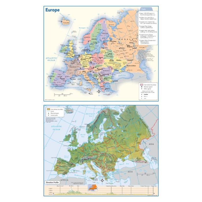 Europe Political & Physical Continent Map | Stanfords