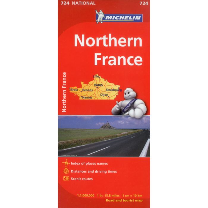 Northern France Michelin Road Map 724 | Stanfords