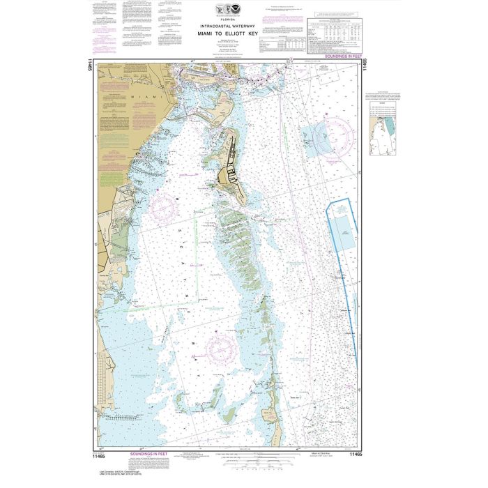 NOAA Chart 11465 - Intracoastal Waterway—Miami to Elliott Key | Stanfords