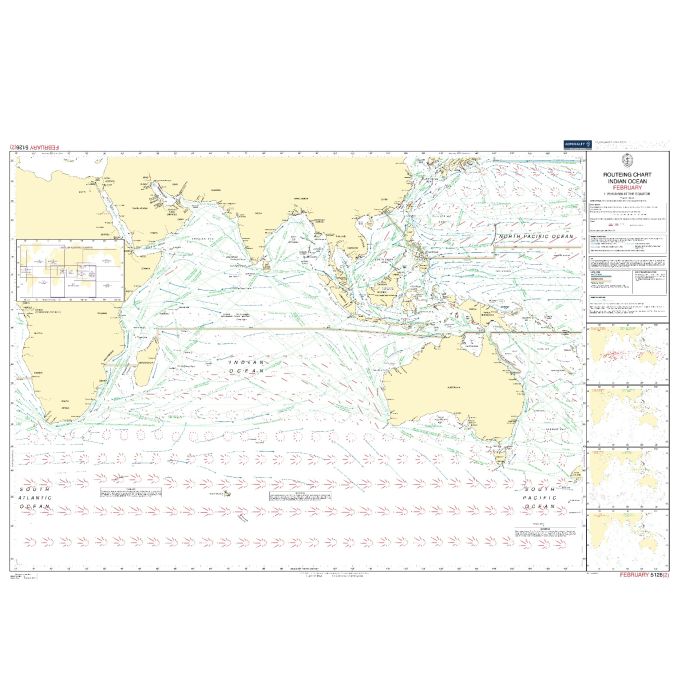 Admiralty Routeing Chart 5126(2) - Indian Ocean - February | Stanfords