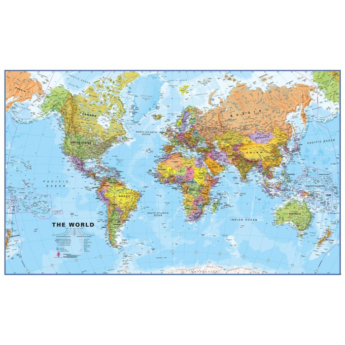 World | Maps International Political Laminated Wall Map 195 x 120 cm ...