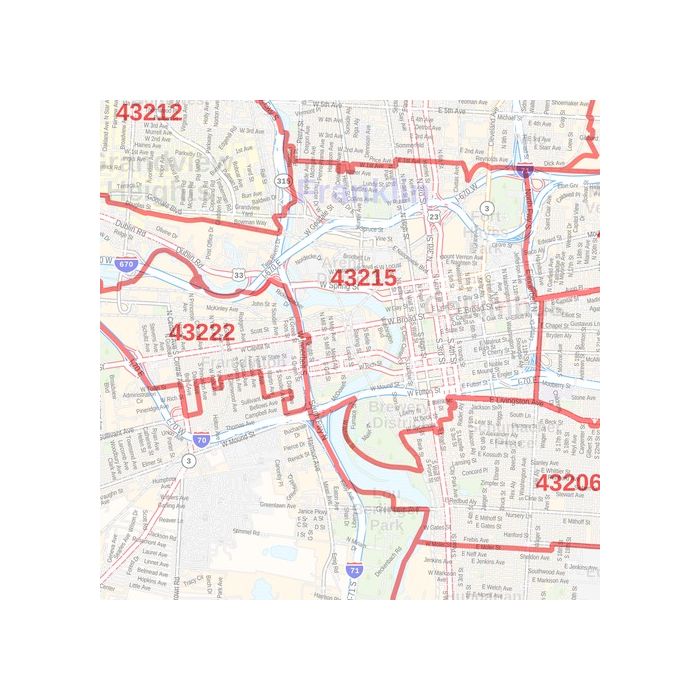 Oh Counties By Zip Code Map