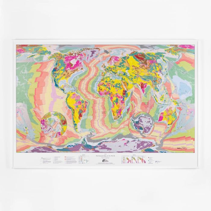 World Future Mapping Geological Wall Map - Copper - Lemon - Pink - Jade ...
