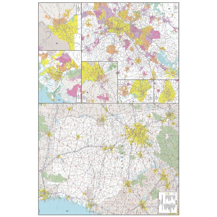 Georgia State Wall Map - Large | Stanfords