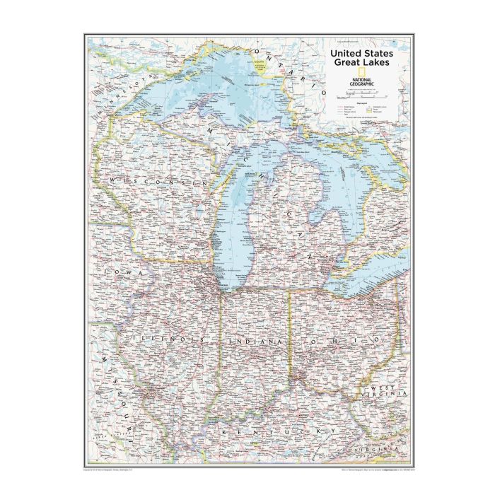 Great Lakes U.S. - Atlas of the World, 10th Edition | Stanfords