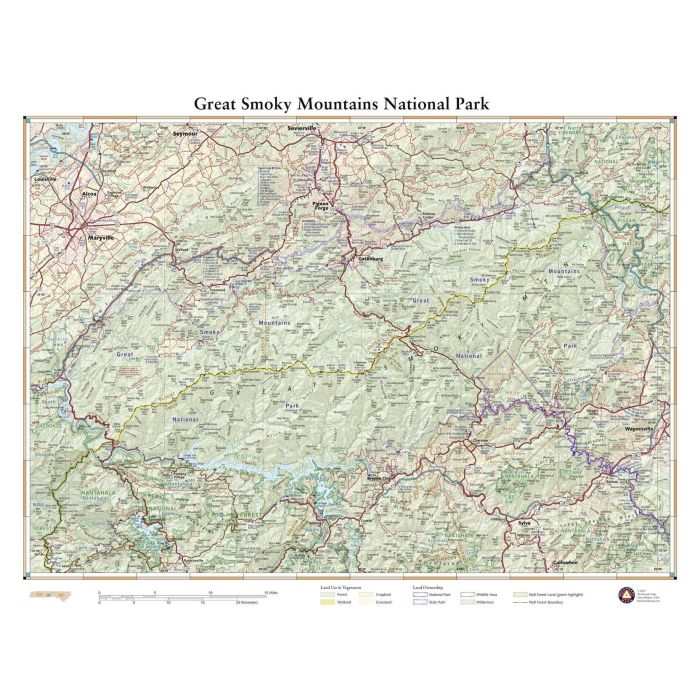 Gatlinburg Smoky Mountain National Park Map