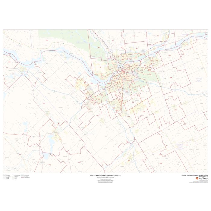 Greater Ottawa - Gatineau Postal Code Forward Sortation Areas | Stanfords