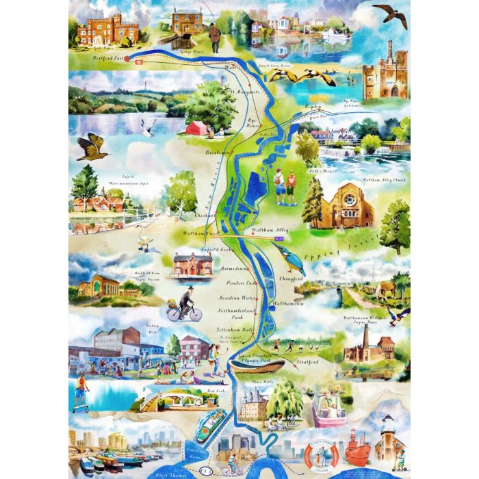 River Lea Valley Map – A2 | Stanfords