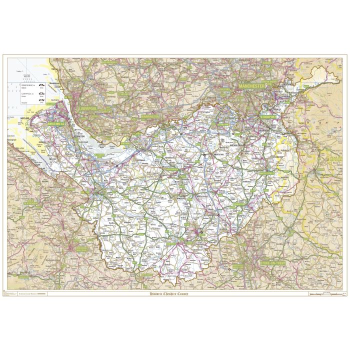 Historic Cheshire County Map | Stanfords