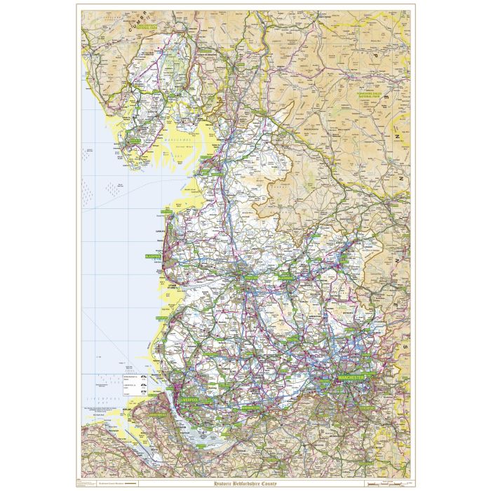 Historic Lancashire County Map | Stanfords