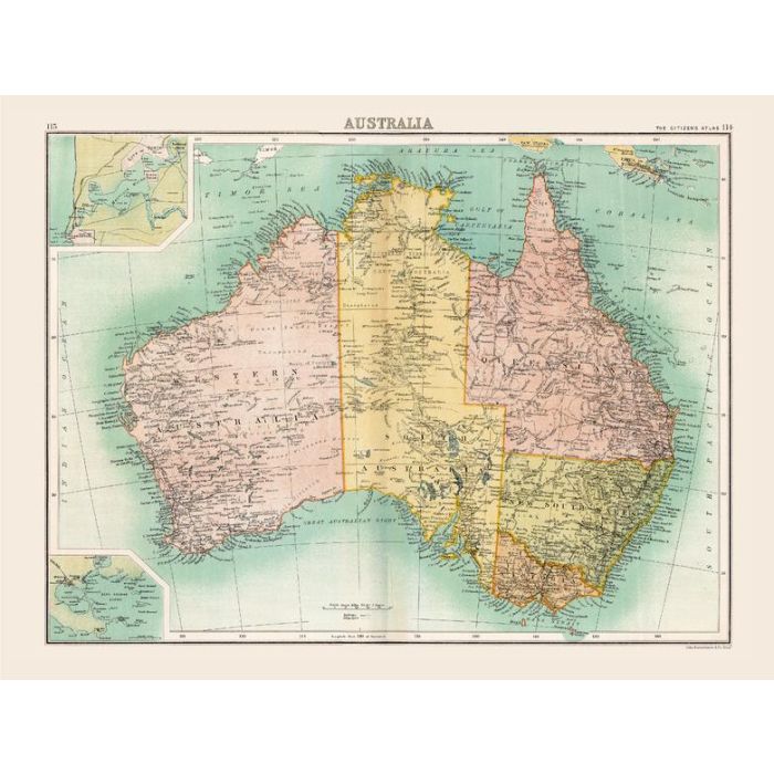 Historic Map of Australia (1898) | Stanfords
