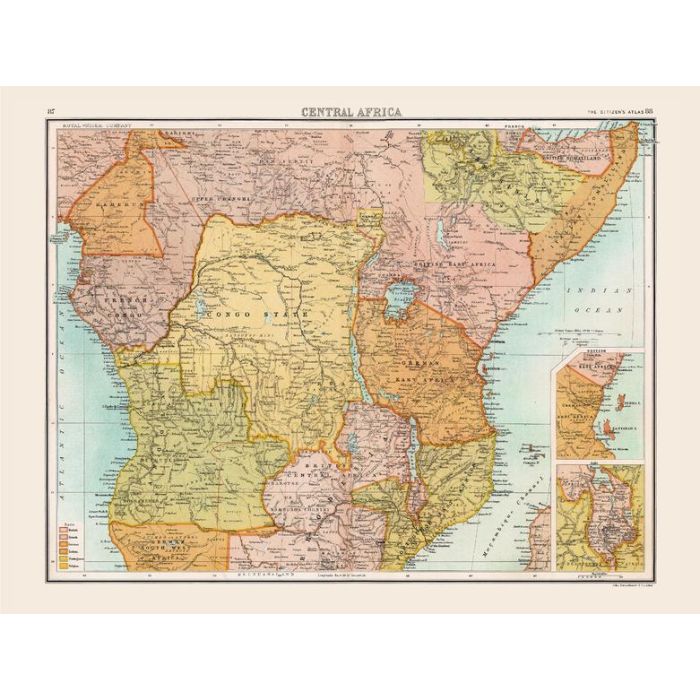 Historic Map of Central Africa (1898) | Stanfords