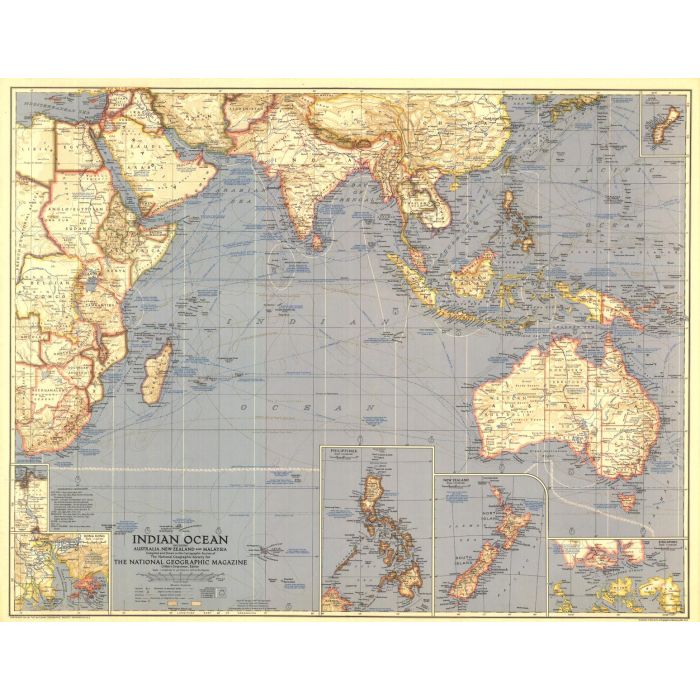 Indian Ocean Floor Map National Geographic Wall Maps Of The Oceans