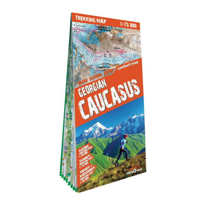 Georgia Caucasus: Mt Ushba · Shkhara · Kazbek | terraQuest Trekking Map ...