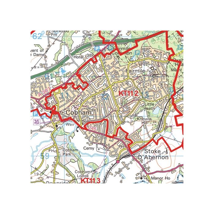Kingston-Upon-Thames - KT - Postcode Wall Map | Stanfords