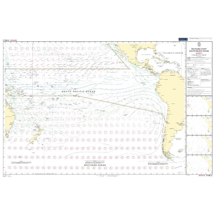 Admiralty Routeing Chart 5128(3) - S Pacific - March | Stanfords