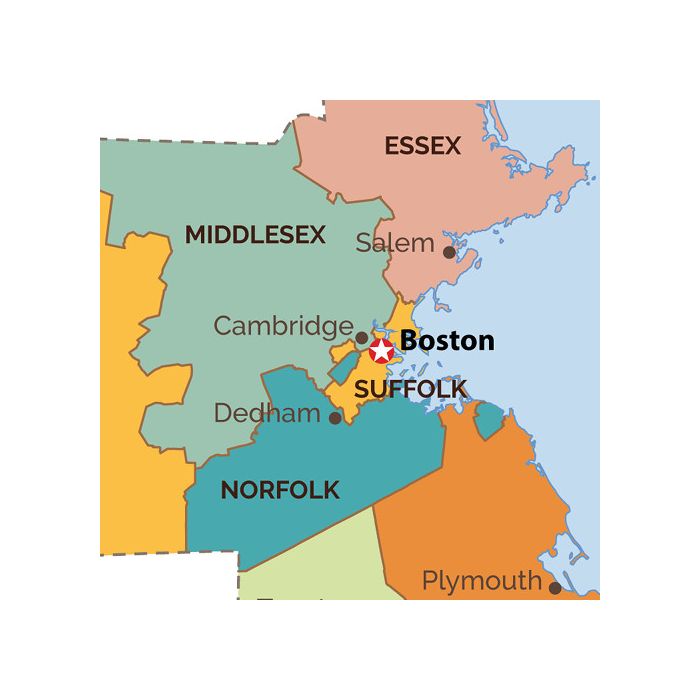 Boston Suffolk County Map