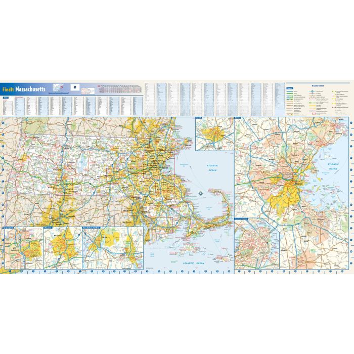 Massachusetts State Wall Map | Stanfords