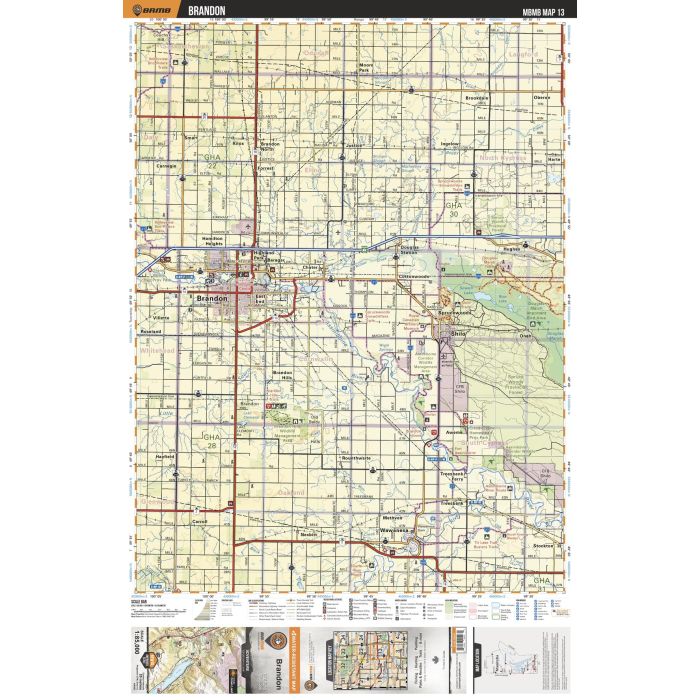MBMB13 Brandon - Manitoba Backroad Mapbook Topo | Stanfords