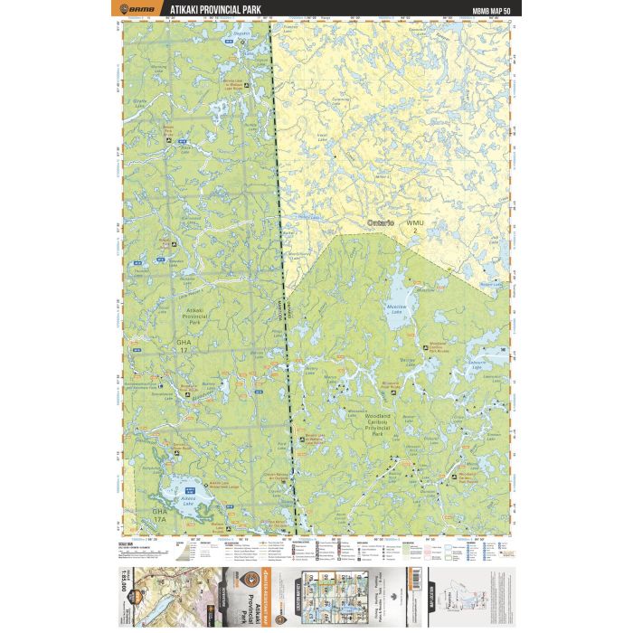 MBMB50 Atikaki Provincial Park - Manitoba Backroad Mapbook Topo | Stanfords