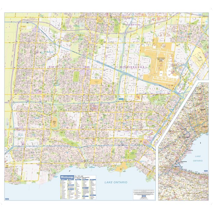 Mississauga Wall Map - Large | Stanfords