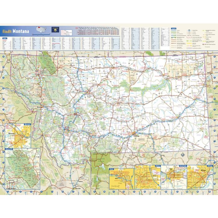 Montana State Wall Map | Stanfords